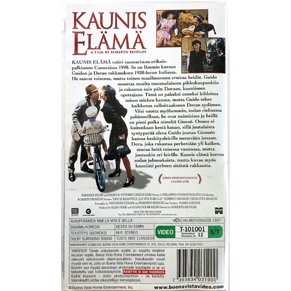 VHS elokuva Kaunis elämä - VHS