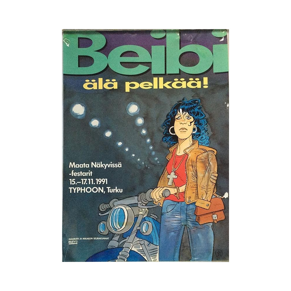 Beibi älä pelkää! Used Rock Festival Poster, width 42 cm height 59 cm