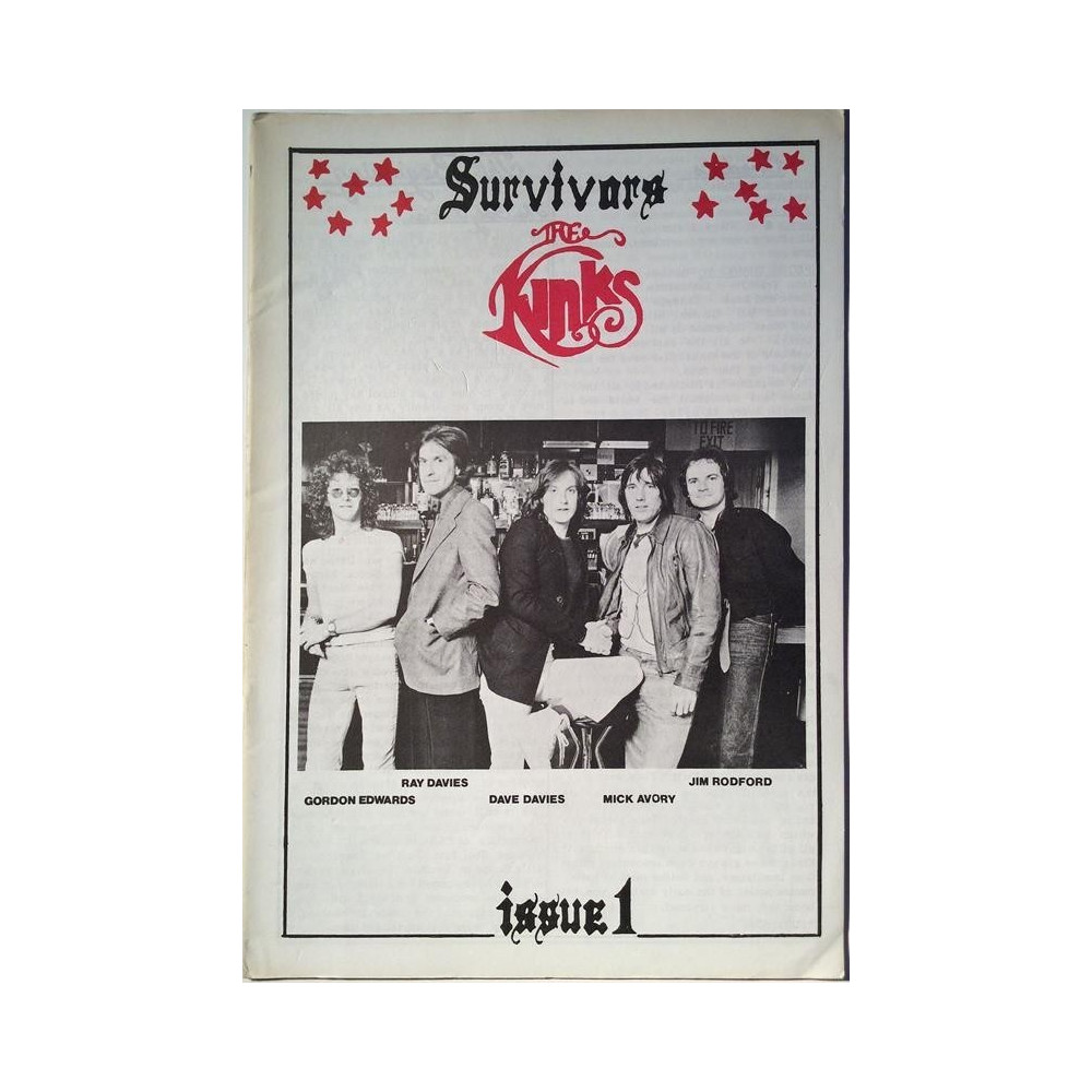 Survivors The Kinks: rock musiikkilehti, fanzine - 1978 - Levykauppa Kane