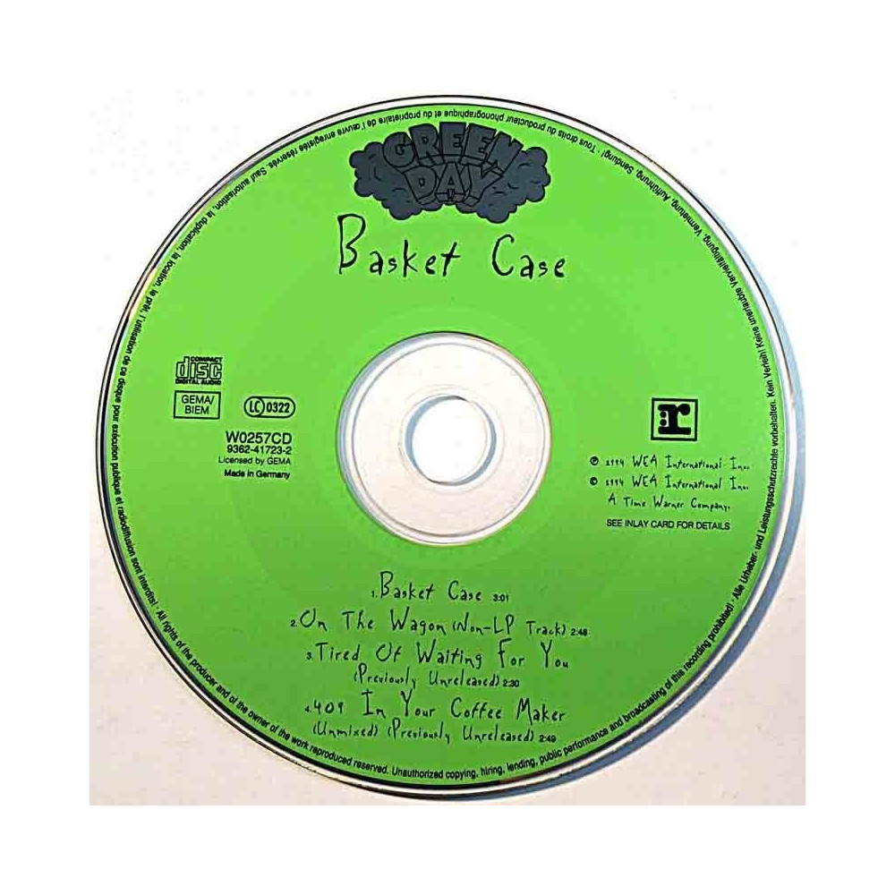 Green Day Basket Case +3 CD5 - kanneton CD