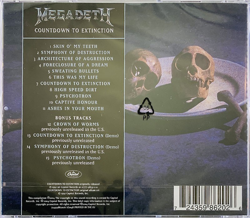 Megadeth Countdown To Extinction + 4 bonus tracks - CD