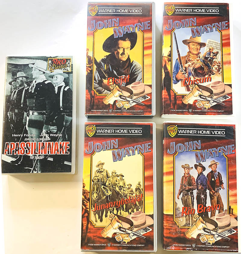 VHS - Elokuva John Wayne Collection 5 kasettia - VHS