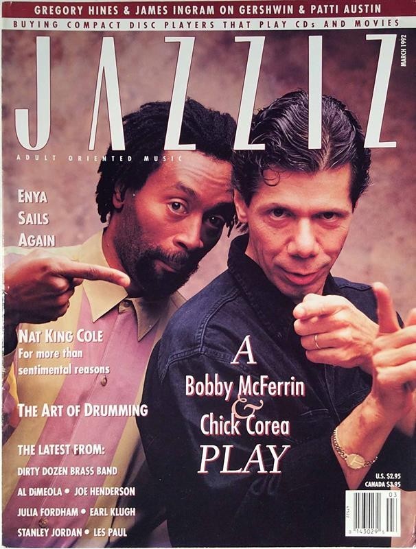 Jazziz 1992 No.March Bobby McFerrin,Chick Corea,Nat King Cole Magazine