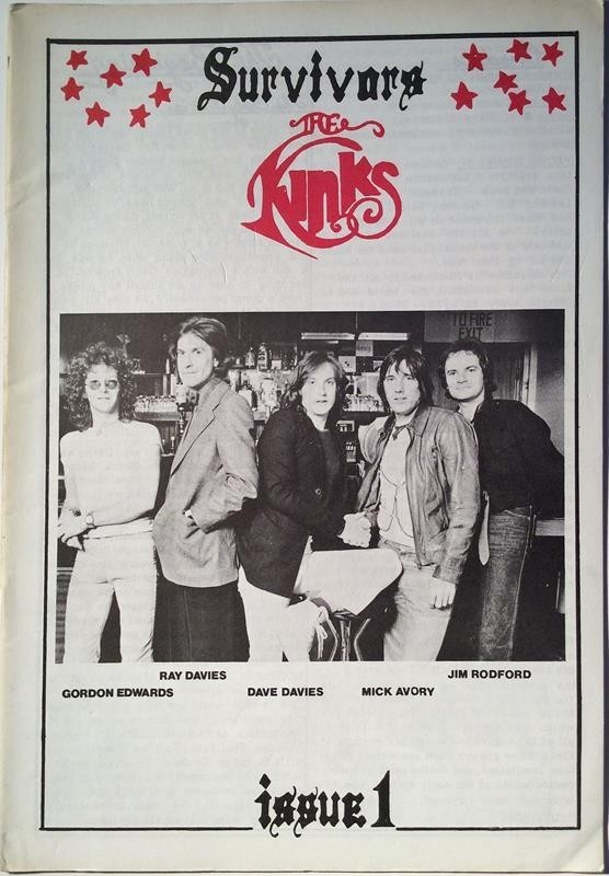 Survivors The Kinks: rock musiikkilehti, fanzine - 1978 - Levykauppa Kane